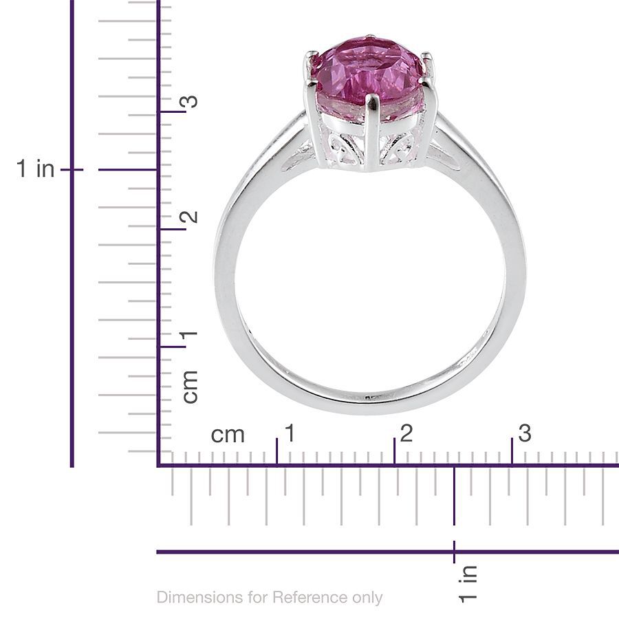 Kunzite Colour Quartz (Ovl) Solitaire Ring in Sterling Silver 2.500 Ct ...