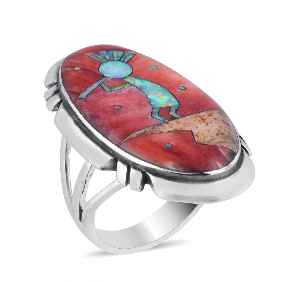 Santa Fe Collection 4 Ct. Turquoise Ring in Rhodium Plated Sterling ...
