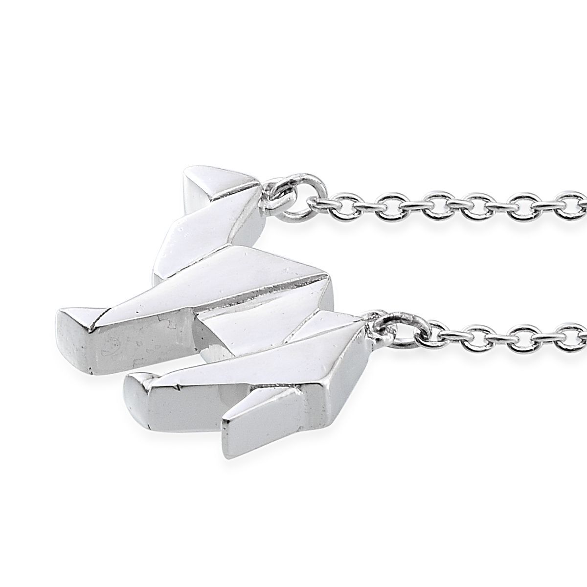 Platinum Overlay Sterling Silver Origami Camel Pendant With Chain (Size ...
