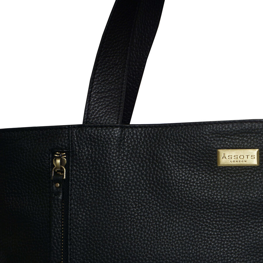 Assots London CORDER Pebble Grain Genuine Leather Tote Bag with ...