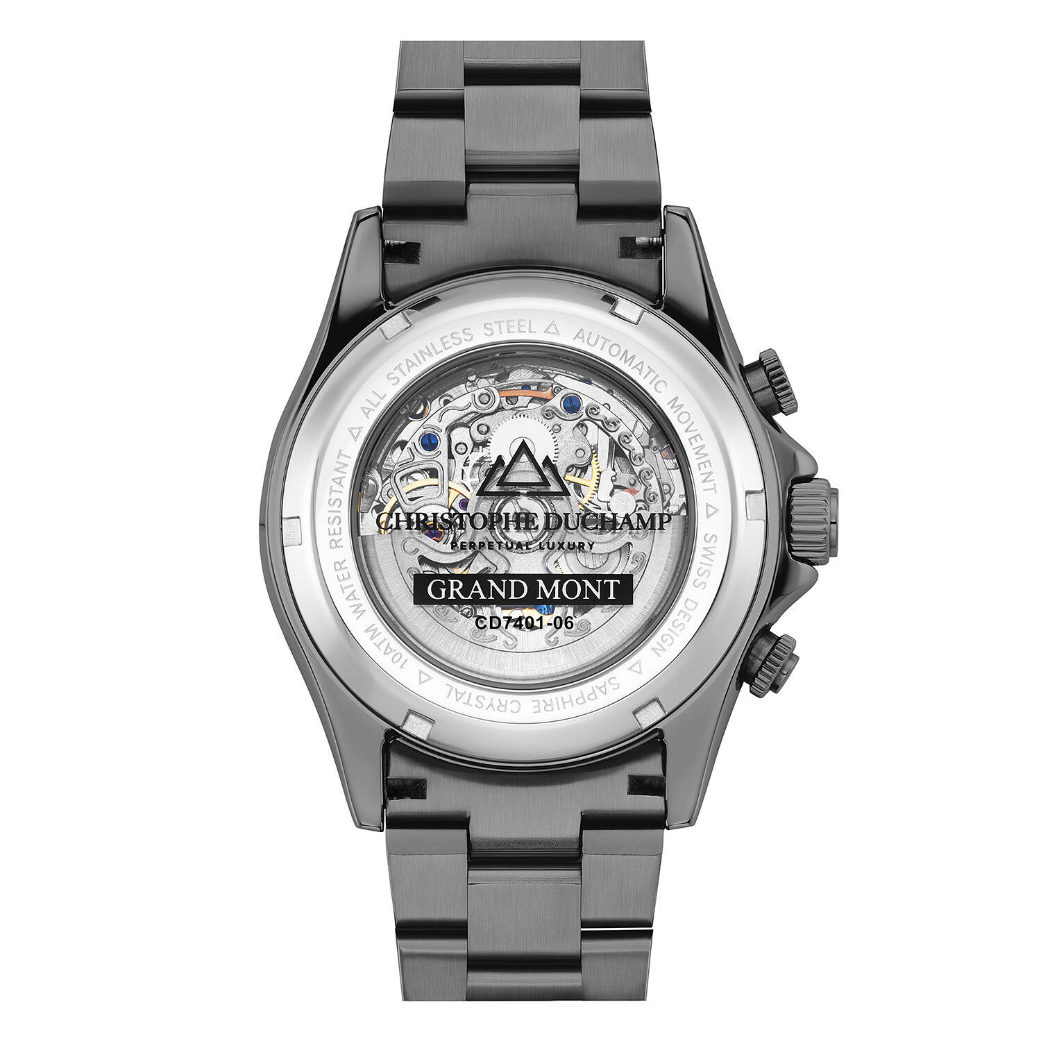 CHRISTOPHE DUCHAMP Grand Mont Automatic Movement Skeleton Dial Watch ...