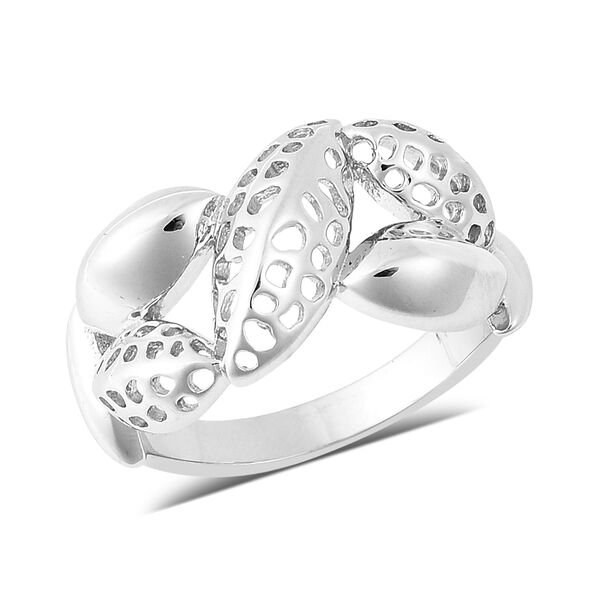 Leaf Collection RACHEL GALLEY Lattice Leaf Ring in Rhodium Plated ...