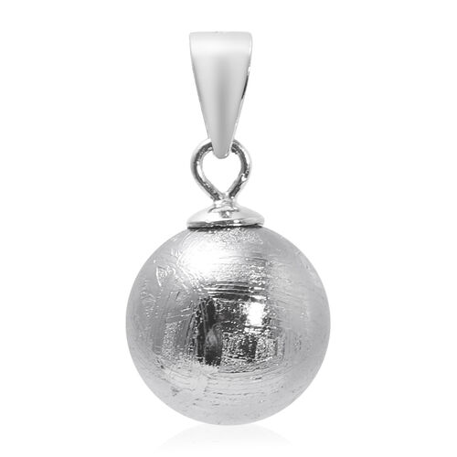 Meteorite Bead Pendant in Rhodium Overlay Sterling Silver 22.000 Ct ...