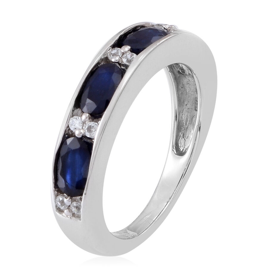 Kanchanaburi Blue Sapphire (Ovl), Natural Cambodian White Zircon Half ...