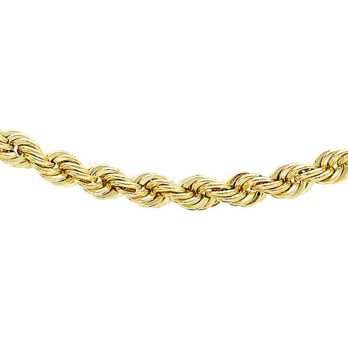 Italian Made Rope Chain in 9K Yellow Gold Size 16 Inch - 3593261 - TJC
