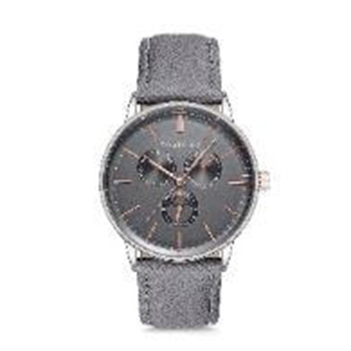 Thomas Calvi Grey Faux Multi Dial Watch in Silver Tone with Grey Strap ...