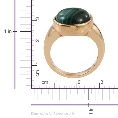Malachite (Rnd) Ring in 14K Gold Overlay Sterling Silver 11.000 Ct ...