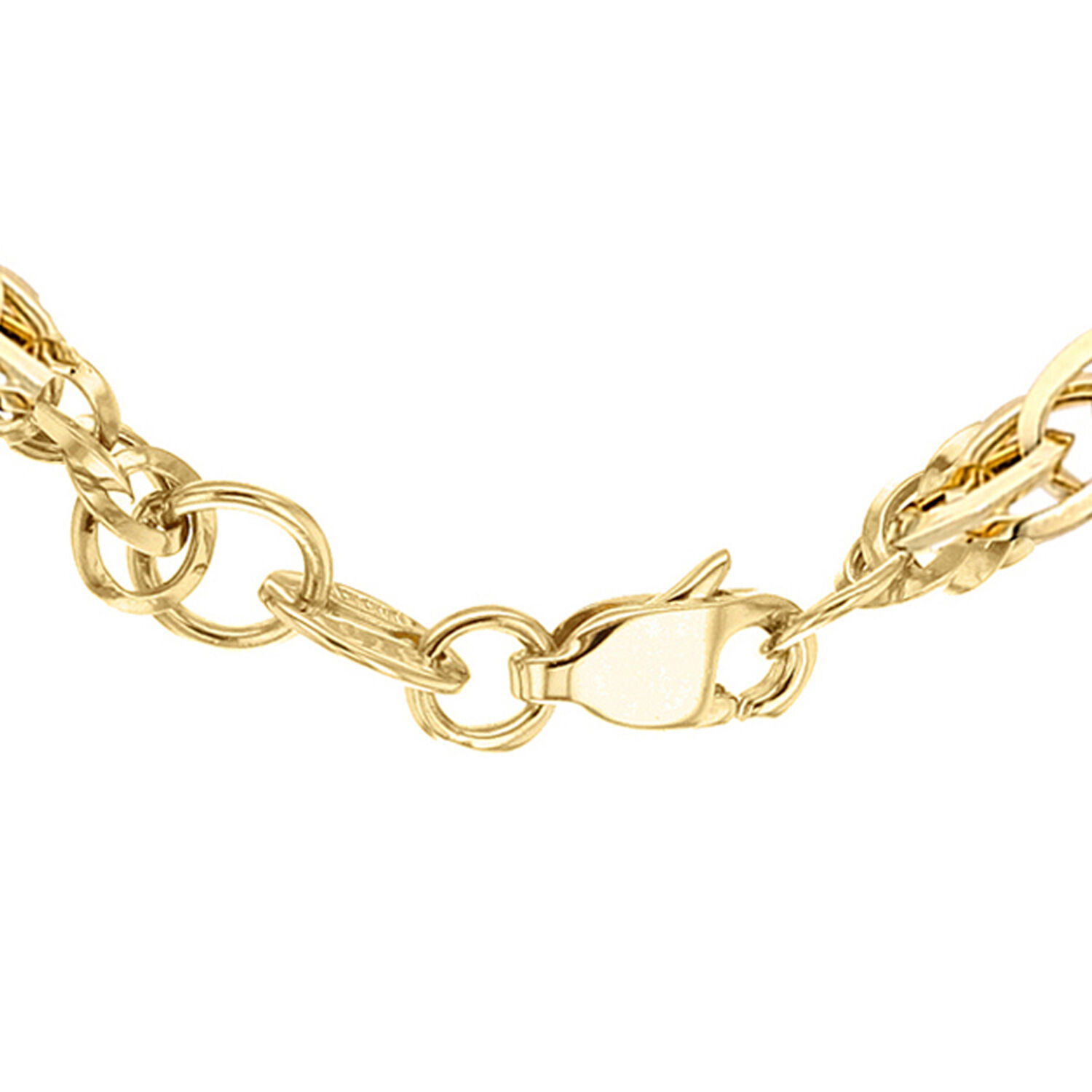 9K Yellow Gold Diamond Cut Prince Of Wales Chain 18 Inch - 7192323 - TJC