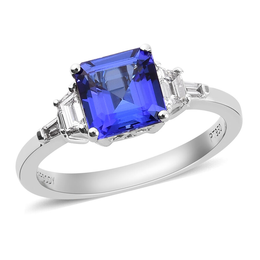 RHAPSODY 2.10 Ct. AAAA Tanzanite and Diamond Heirloom Classic Ring in ...