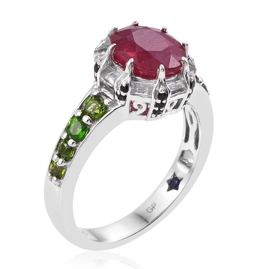 GP African Ruby (Ovl 3.50 Ct), Chrome Diopside, Boi Ploi Black Spinel ...