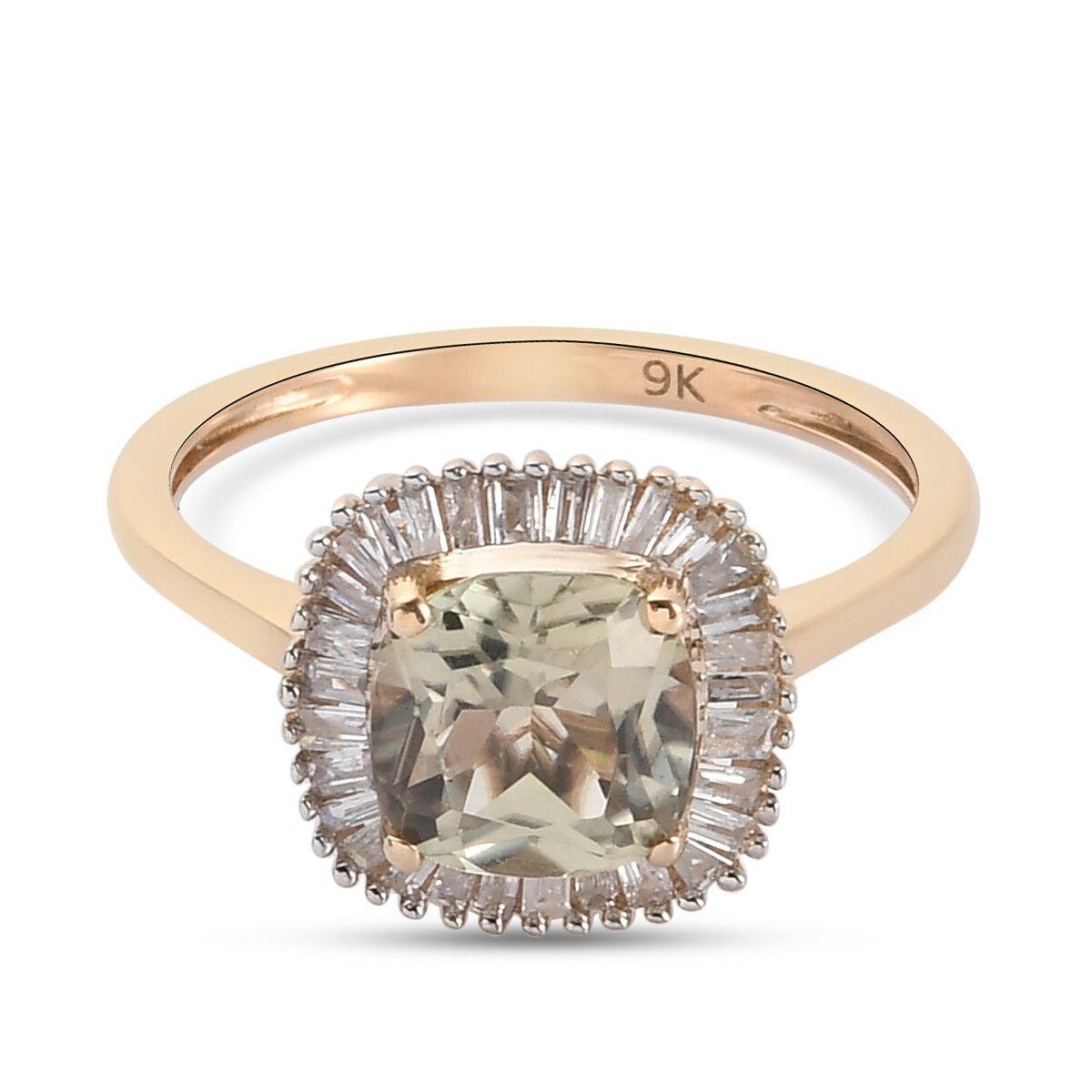 Collectors Edition- 9K Yellow Gold Turkizite and Diamond Ring 2.00 Ct ...