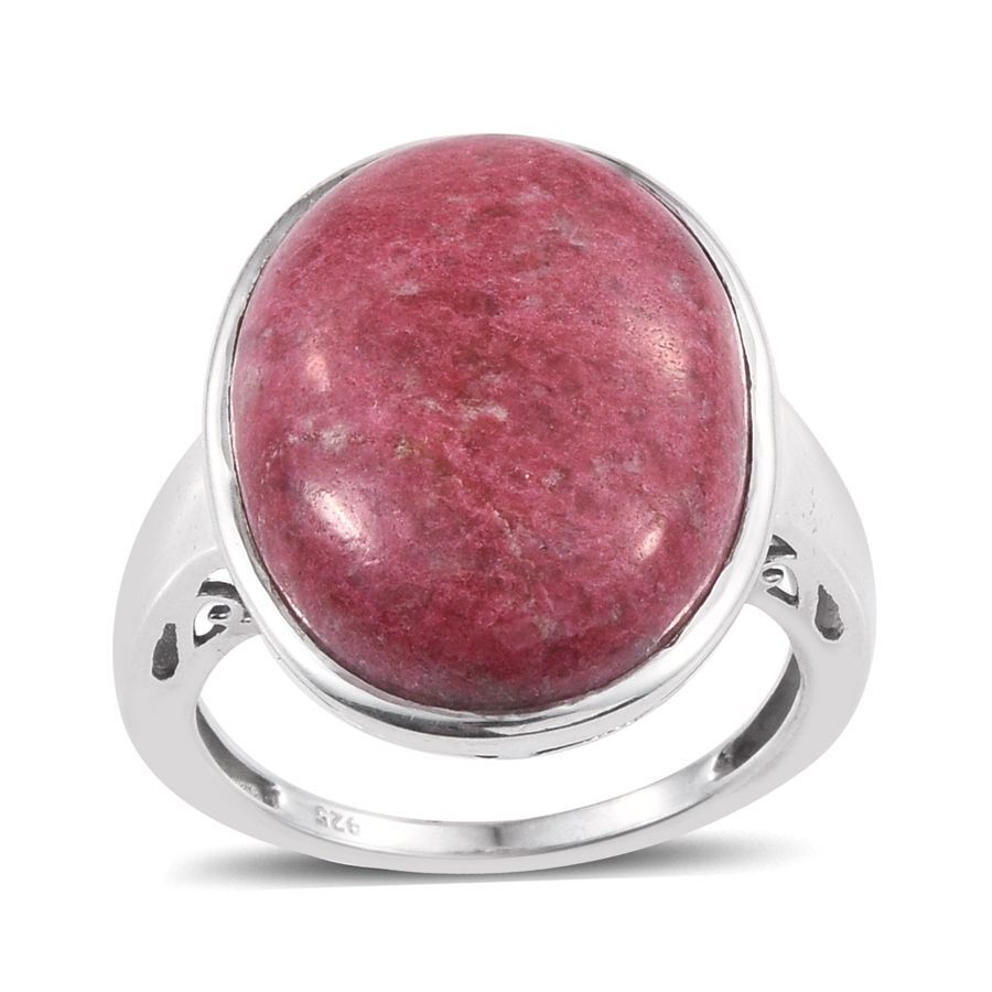 Norwegian Thulite (Ovl) Ring in Platinum Overlay Sterling Silver 17.250 ...